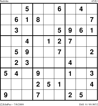 EduPuz Group Puzzle Type 'Sudoku'